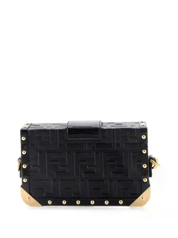 Fendi Baguette Trunk Bag Zucca Embossed Leather Mini Crossbody Bag