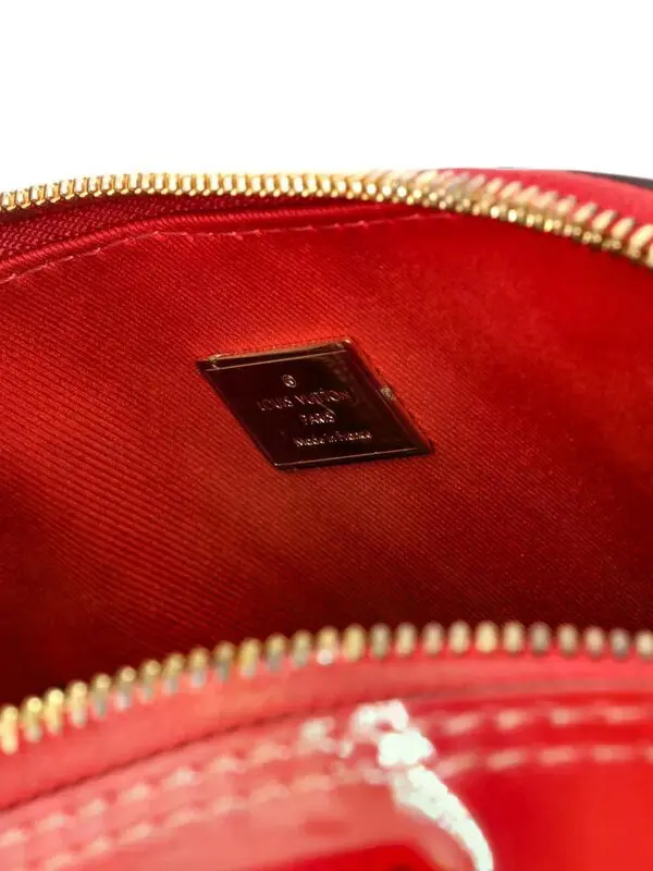 LOUIS VUITTON Alma Handbag Vernis Monogram Canvas Bb Satchel - Red