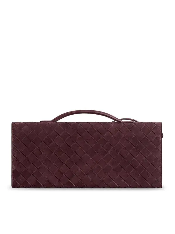 Bottega Veneta Suede Intrecciato Clutch With Knot Closure - Multicolor