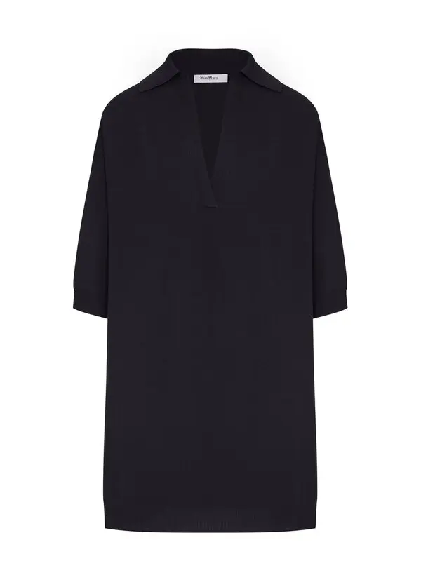 Max Mara Long Viscose Crepe Sweater - Black