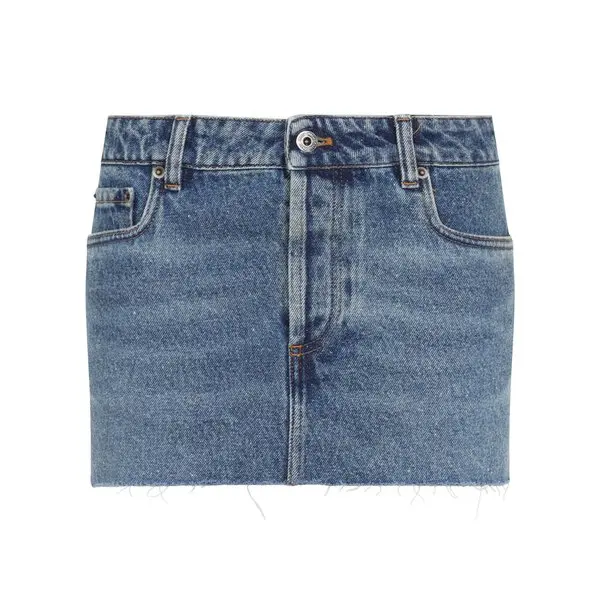 Miu Miu Fitted Mini Denim Skirt - Blue