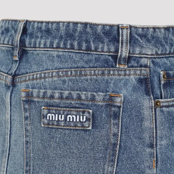 Miu Miu Fitted Mini Denim Skirt - Blue