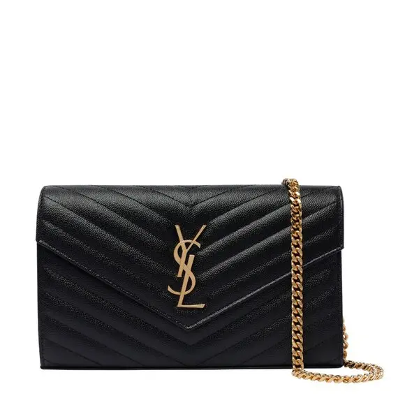 Saint Laurent Cassandre Classic Chain Pouch - Black