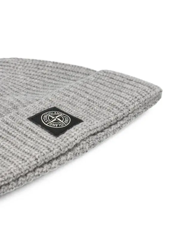 Stone Island Logo Wool Beanie