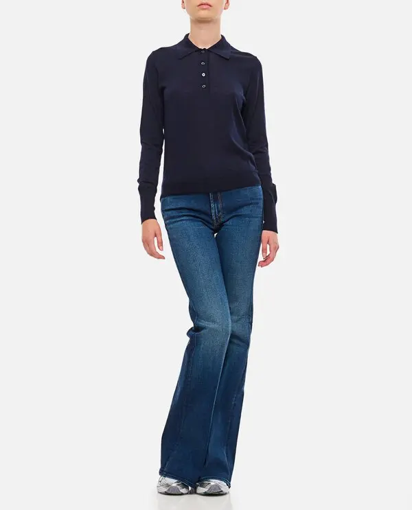 GOLDEN GOOSE Virgin Wool Knitted Polo Shirt - Multicolor