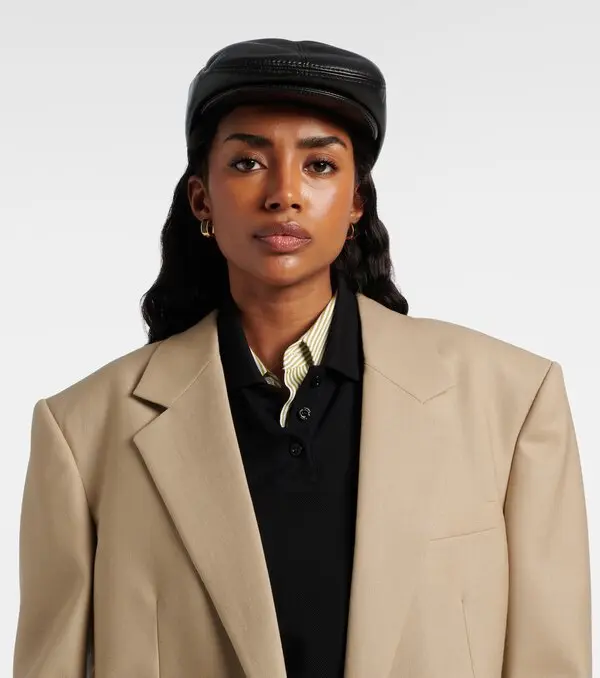 Ruslan Baginskiy Leather Newsboy Cap