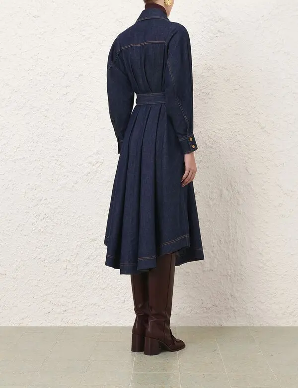 Zimmermann Denim Midi Shirt Dress - Harbour Blue