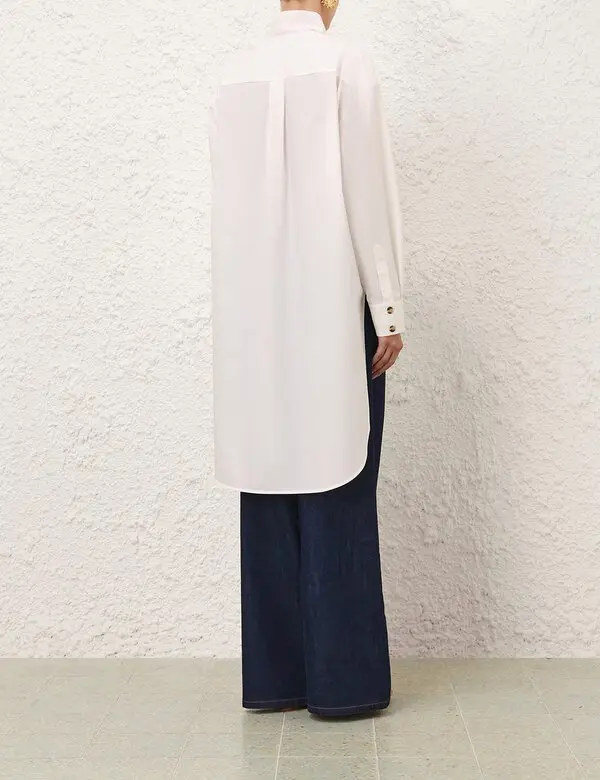 Zimmermann Knot Oversized Shirt - Ivory