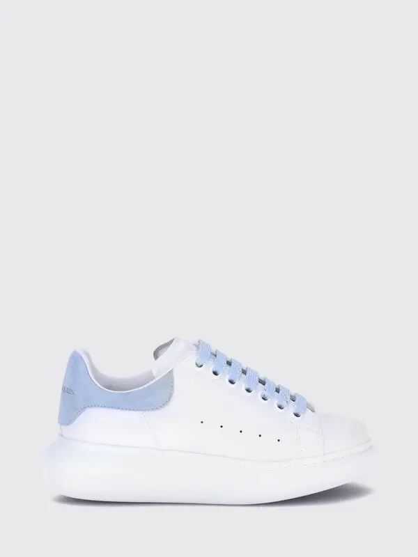 Alexander McQueen Oversize Leather Sneakers With Contrasting Suede Insert And Chunky Sole - White 2