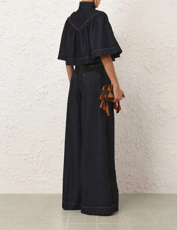 Zimmermann Denim Cape Top