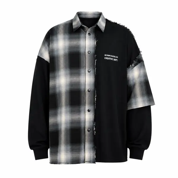 MYSIMPLICATED Black / Grey Fracture Oversized Shirt