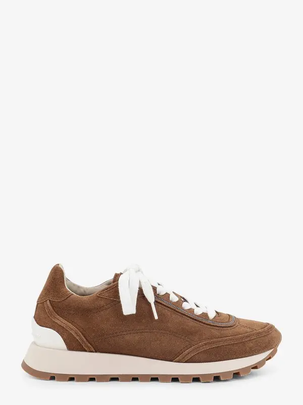 Brunello Cucinelli Suede Sneakers With Monili Embellishment