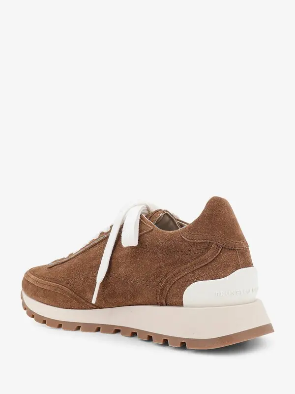 Brunello Cucinelli Suede Sneakers With Monili Embellishment