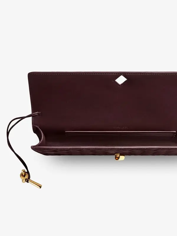 Bottega Veneta Andiamo Suede Clutch With Intrecciato Pattern