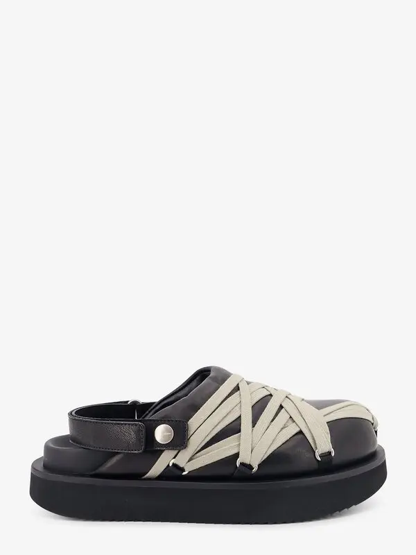 Rick Owens Padded Megalace Platform Leather Sandals - Black