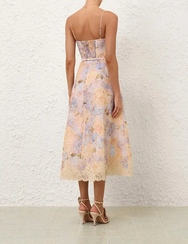 Zimmermann Valiant Tucked Midi Dress - Blue Hydrangea