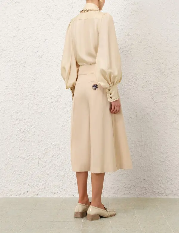 Zimmermann Bow Twill Shirt - Cream