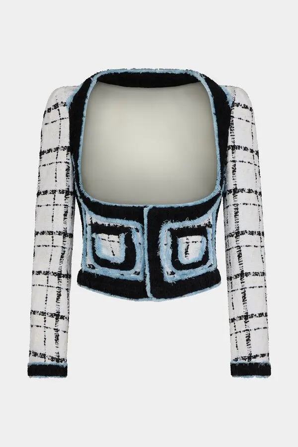 Dsquared2 Bouclé Long Sleeves Corset Blazer - Black