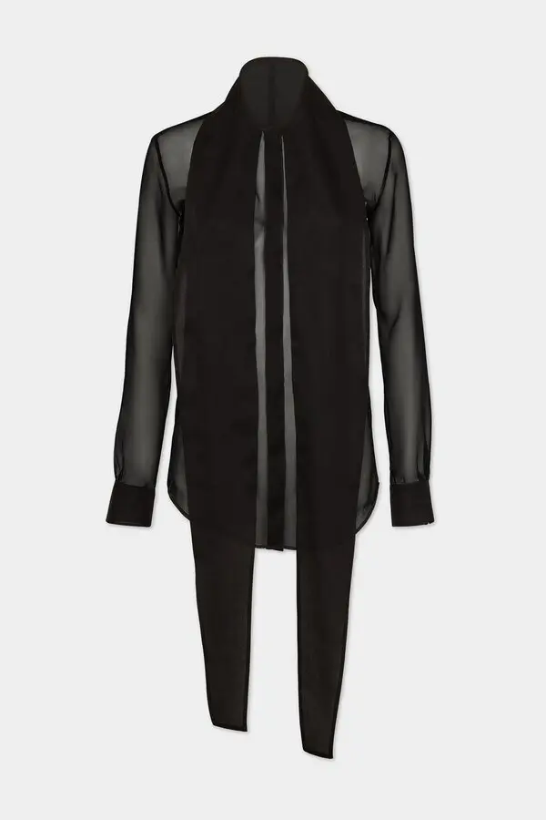 Dsquared2 Silk Chiffon Pussy Bow Shirt