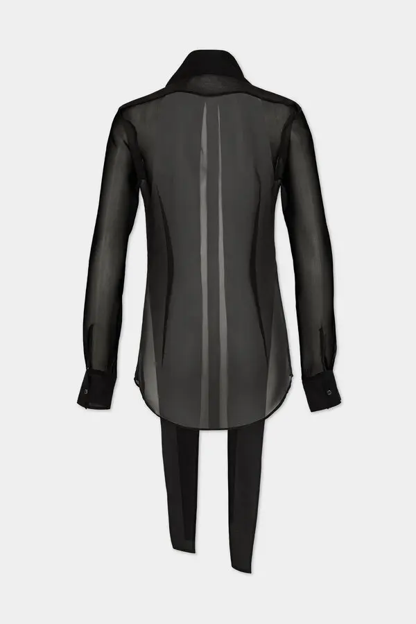 Dsquared2 Silk Chiffon Pussy Bow Shirt