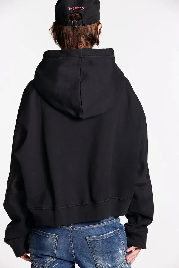 Dsquared2 Cropped Hoodie With Graphic Detail