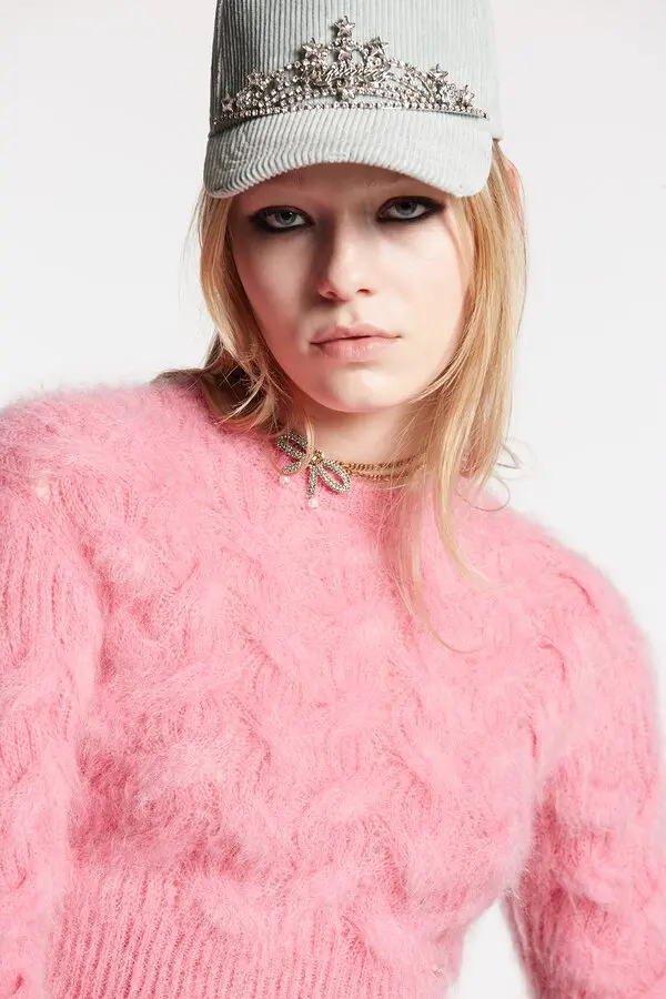 Dsquared2 Mohair 3d Cable Cropped Knit