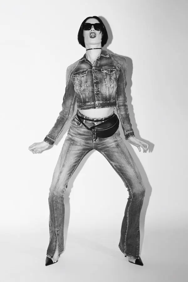 Dsquared2 Icon Medium Wash High Waist Trumpet Jeans