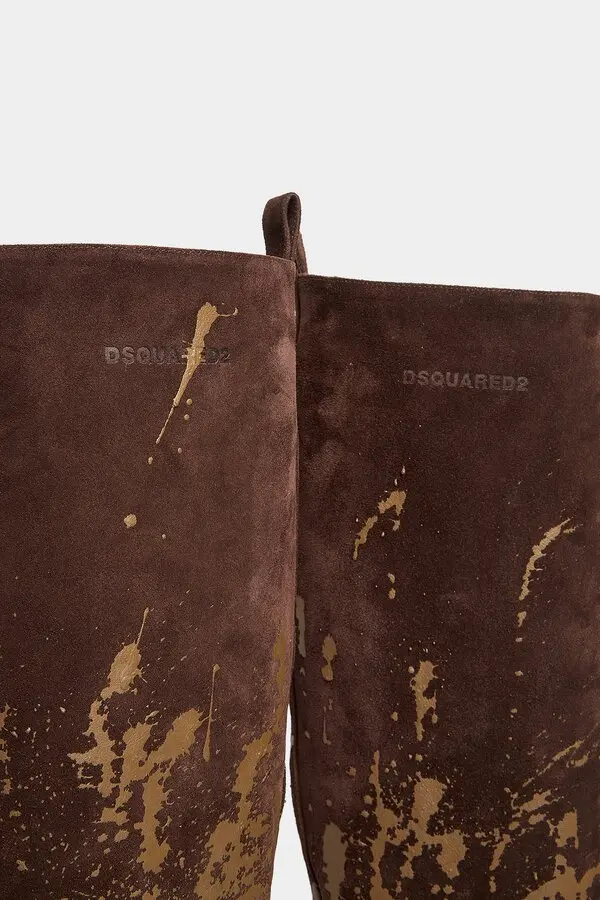 Dsquared2 Deanday Heeled Leather Long Boots