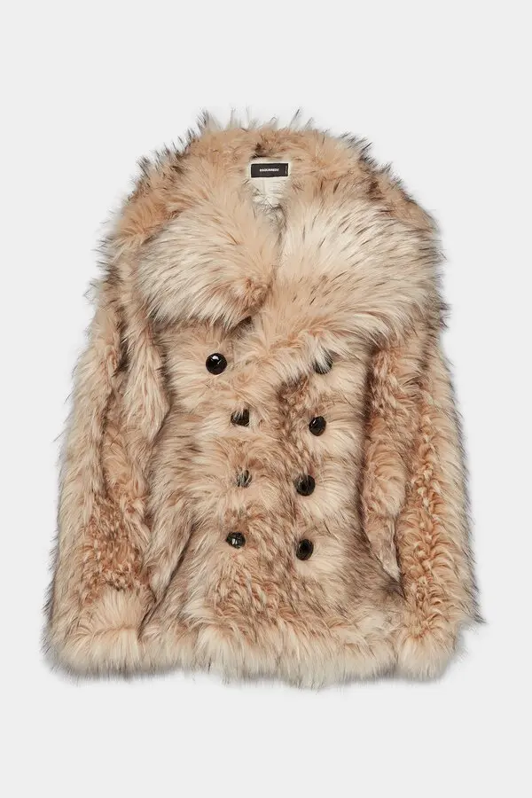Dsquared2 Maxi Faux Wolf Coat