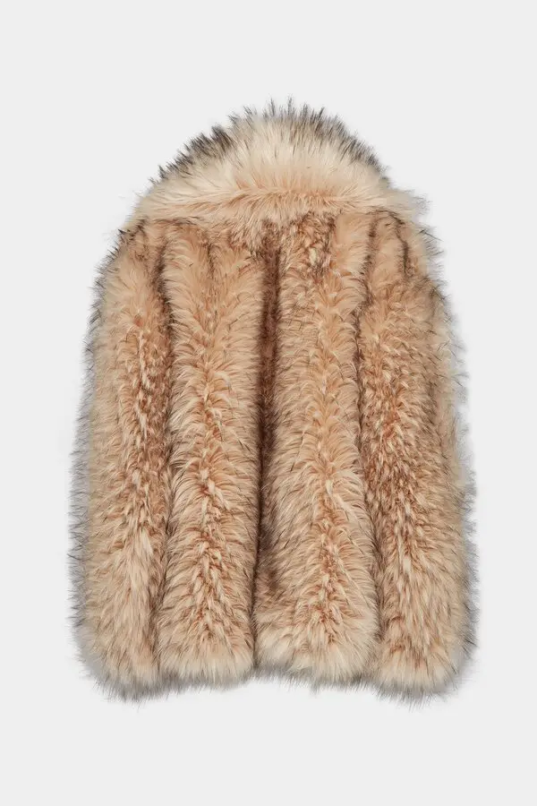 Dsquared2 Maxi Faux Wolf Coat