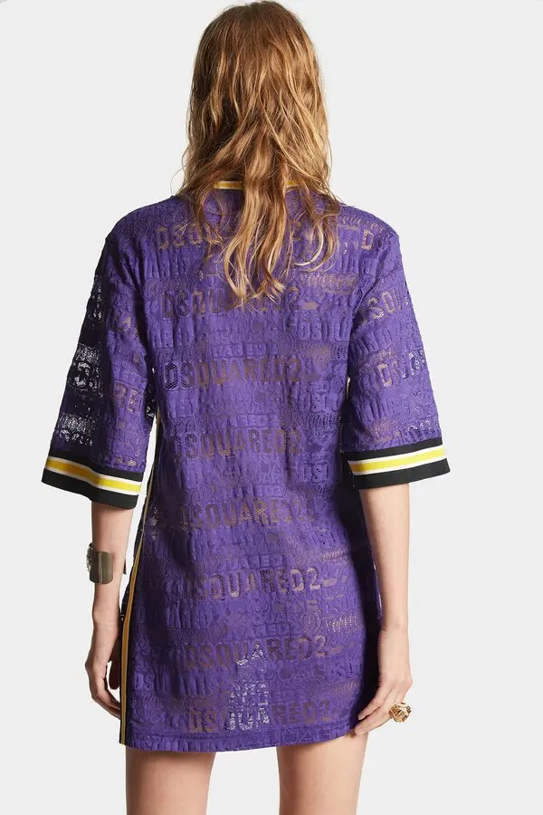 Dsquared2 Lace Logo Maxi T-shirt Dress