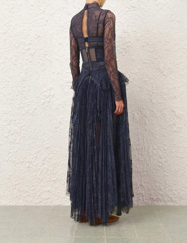 Zimmermann Valiant Lingerie Gown - Dark Periwinkle