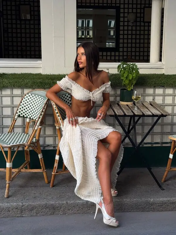 OUTCAST Cassidee Maxi Skirt Cream