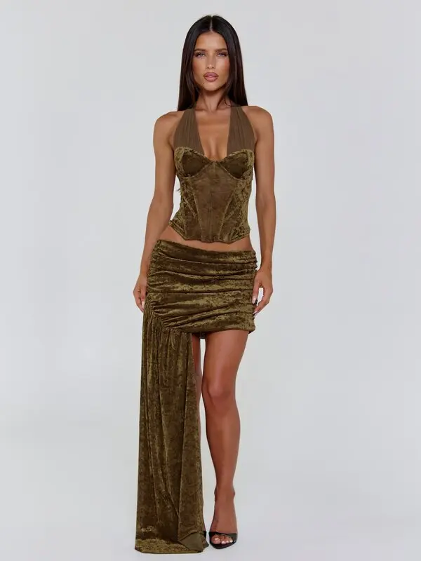 OUTCAST Tryial Mini Skirt Olive
