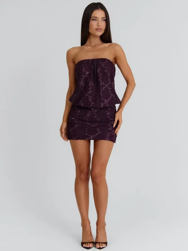 OUTCAST Ayanna Mini Dress Plum