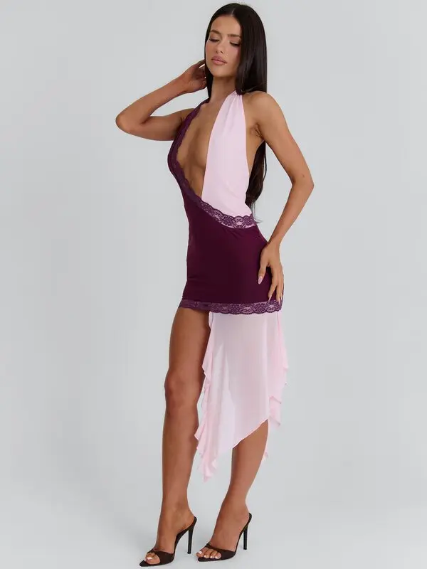 OUTCAST Natalee Mini Dress Burgundy