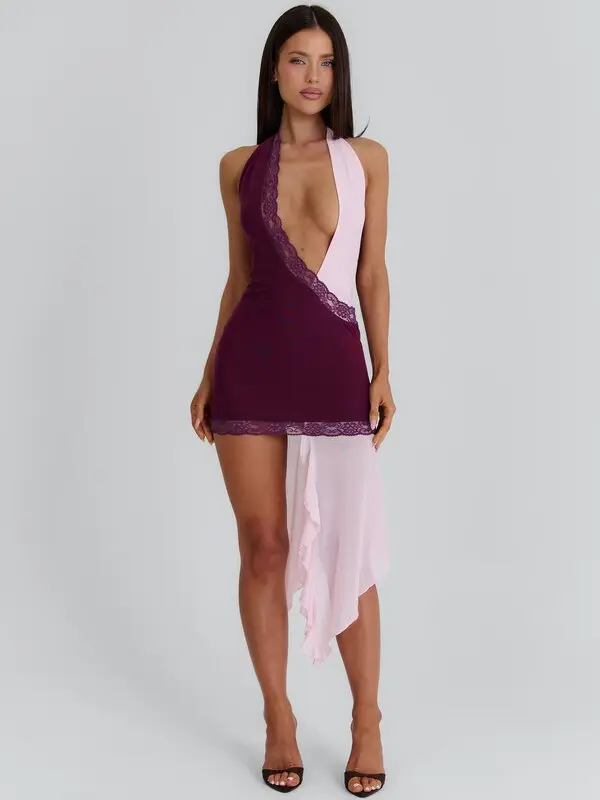 OUTCAST Natalee Mini Dress Burgundy