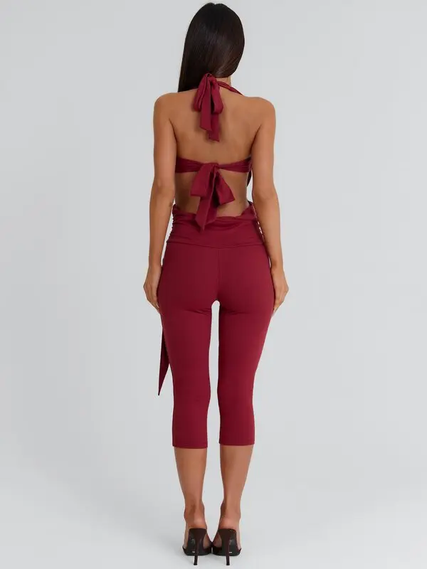 OUTCAST Eugenia Capri Jumpsuit Burgundy