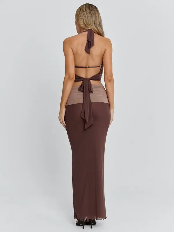 OUTCAST Nerina Maxi Skirt Chocolate
