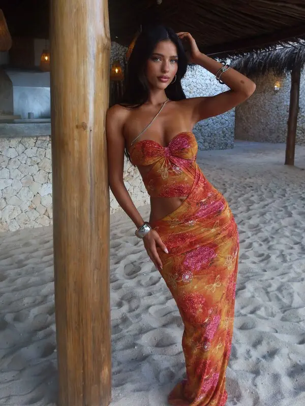 OUTCAST Niki Maxi Dress Golden Crystal