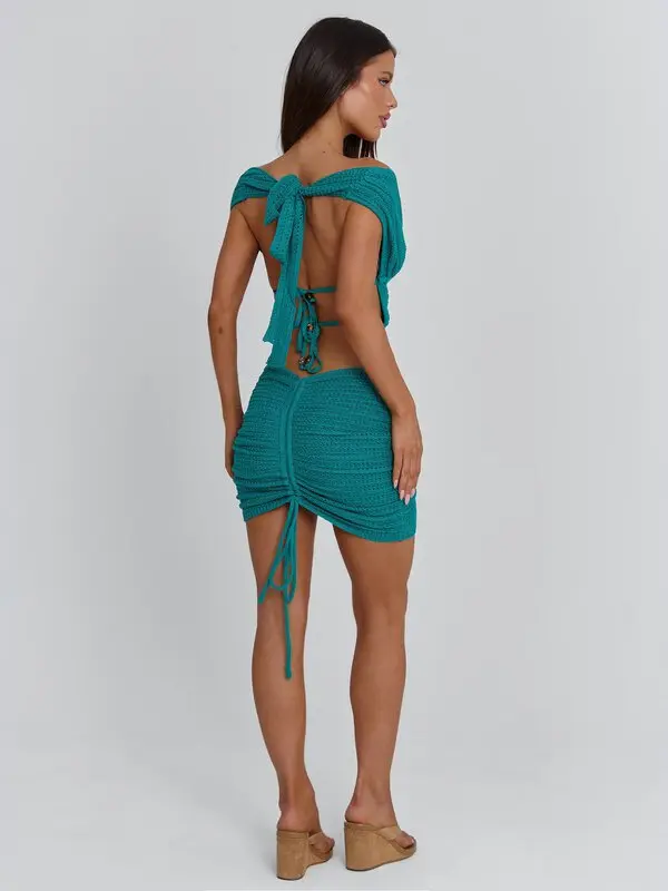 OUTCAST Alia Mini Skirt Teal - Green