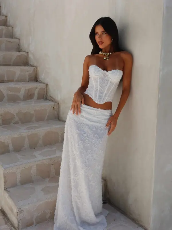 OUTCAST Catherine Corset Top Ivory - White