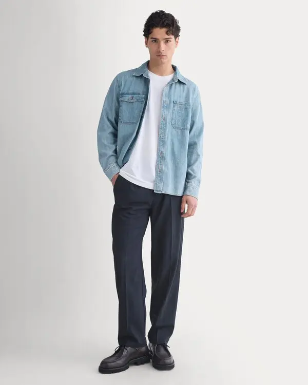 Everlane Tropical Wool Trouser - Dark Navy