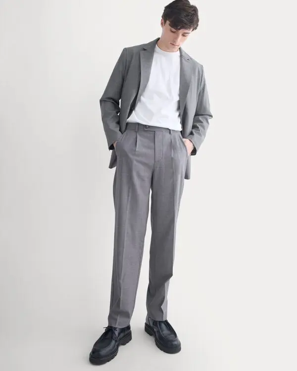 Everlane Tropical Wool Trouser - Heathered Grey