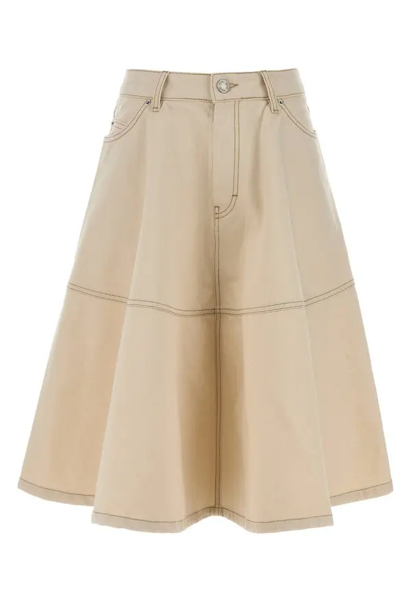 AMI Paris Melange Ivory Denim Skirt