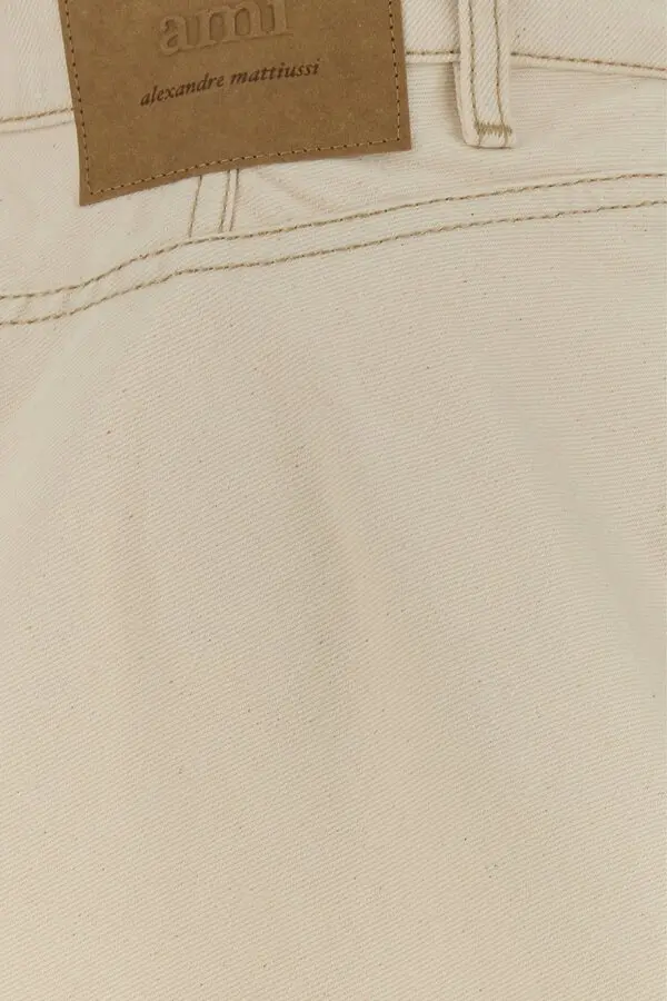 AMI Paris Melange Ivory Denim Skirt