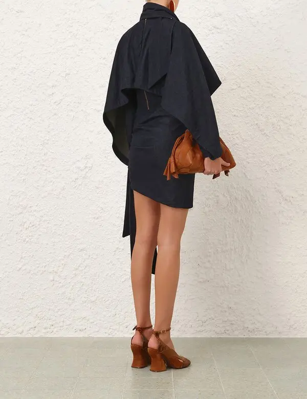 Zimmermann Valiant Draped Denim Mini