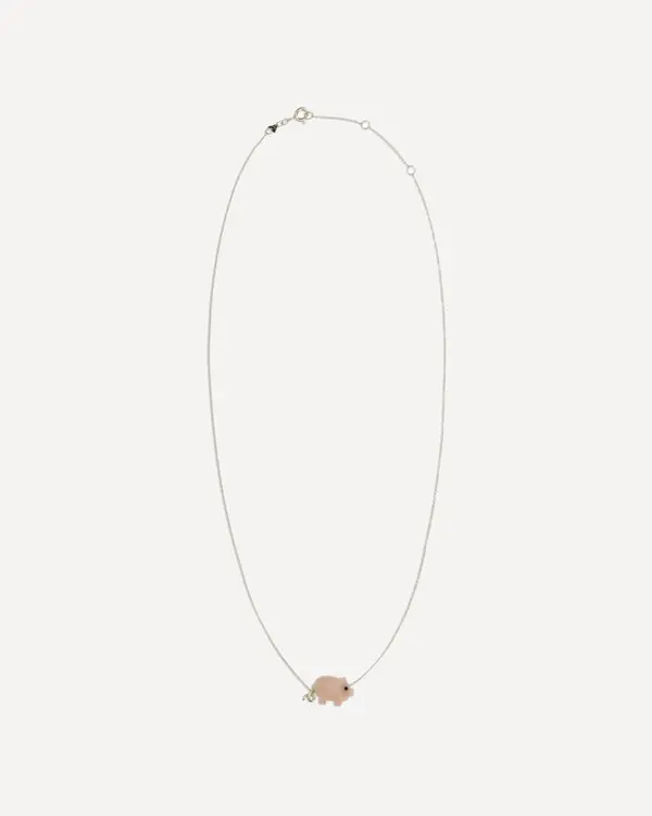 ALIITA Piggy Necklace In 9-karat Yellow Gold - Pink