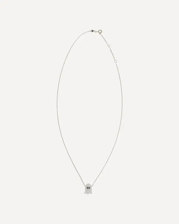 ALIITA Ghost Necklace In 9-karat Yellow With White Coral And Black Belgian Marble
