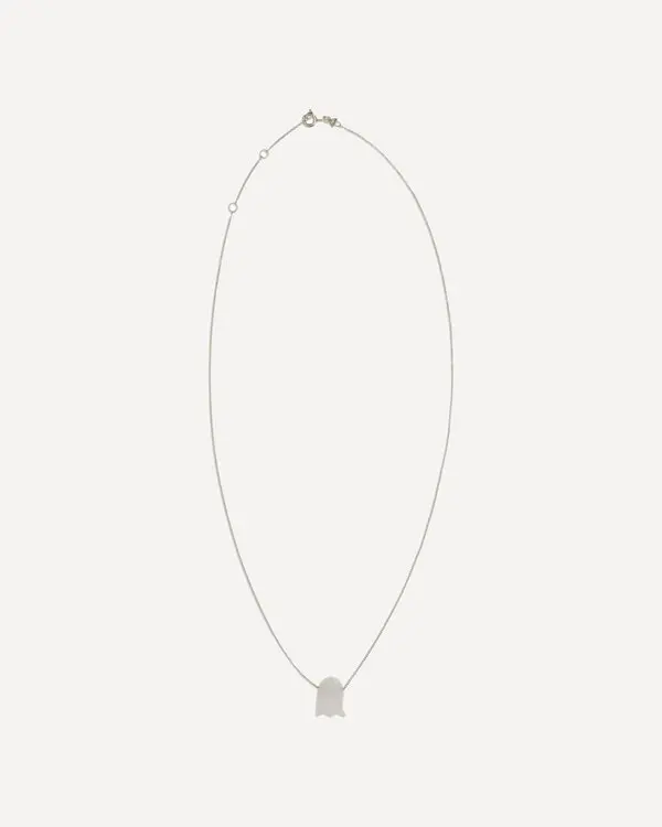 ALIITA Ghost Necklace In 9-karat Yellow With White Coral And Black Belgian Marble